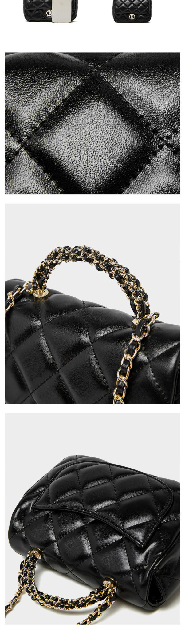 Túi xách tay da thật chần bông E9775 – Eroca thương hiệu thời trang túi ...